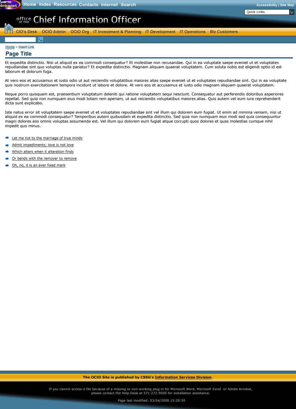 New CIO Website Mock-ups :: CIO Secondary Section Page